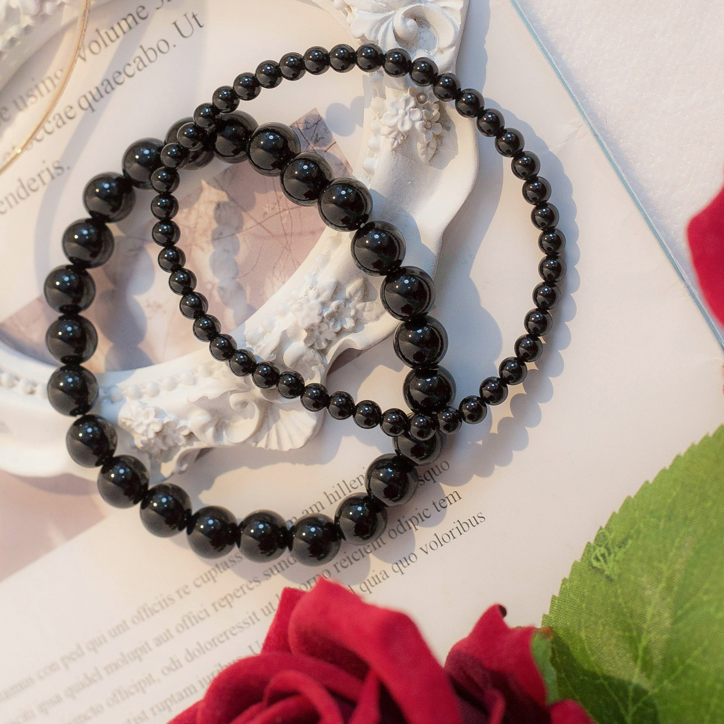 Black Obsidian Healing Crystal Bracelet | Bead Bracelet for Women, Men ...